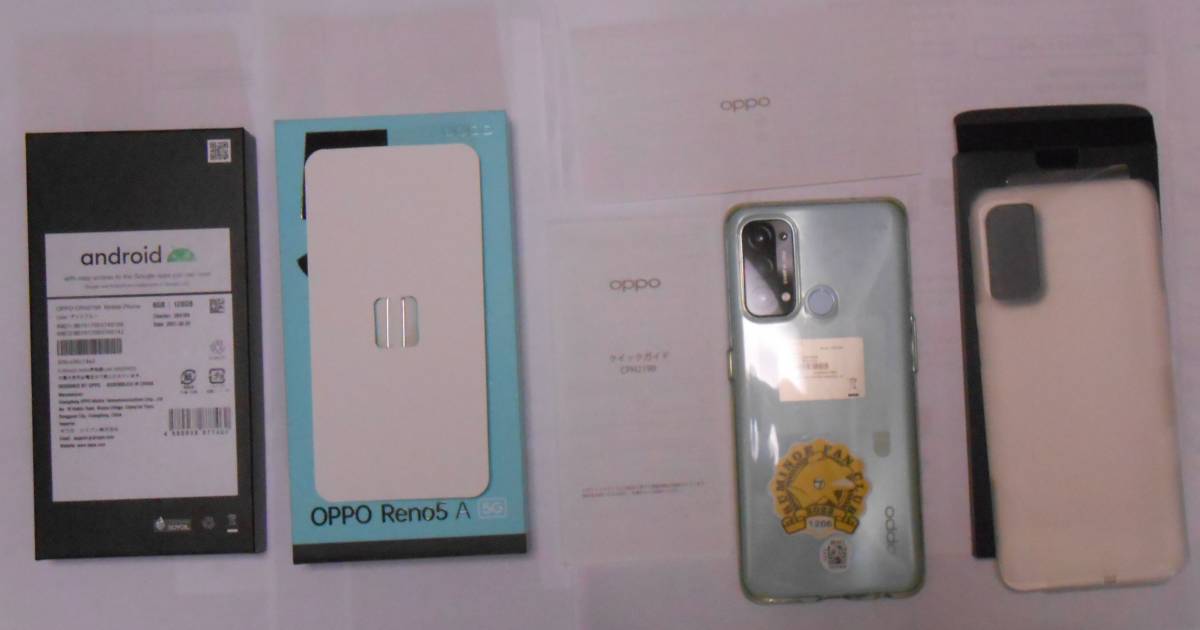 ** OPPO Reno5A ice blue used **: Real Yahoo auction salling