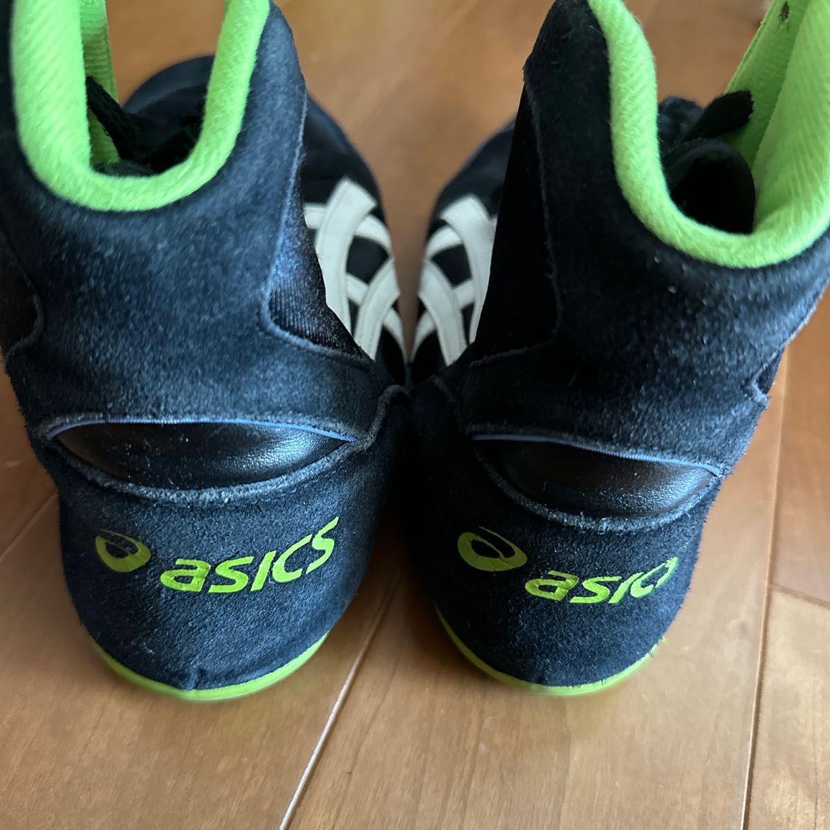 asics/アシックス レスリングシューズ SS TWR323 黒×緑系25 5cm asics/アシックス レスリングシューズ SS TWR323 黒×緑系25 5cm