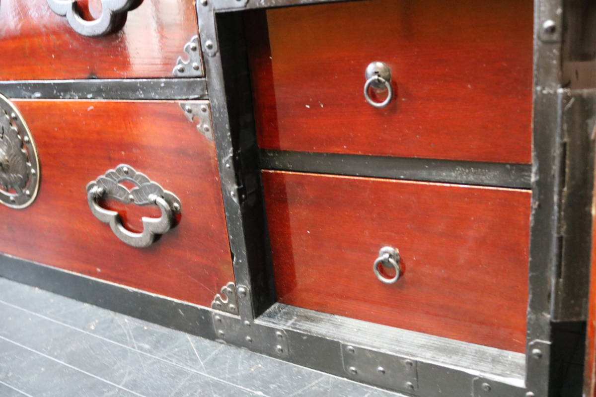 Yahoo!オークション - A171.和モダン 艶良 サイズ良 古い時代箪笥山形...