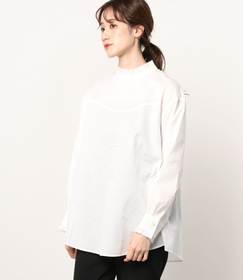 UNITED ARROWS グリーンレーベル フリルネックブラウス スタンド UNITED ARROWS グリーンレーベル フリルネックブラウス スタンド