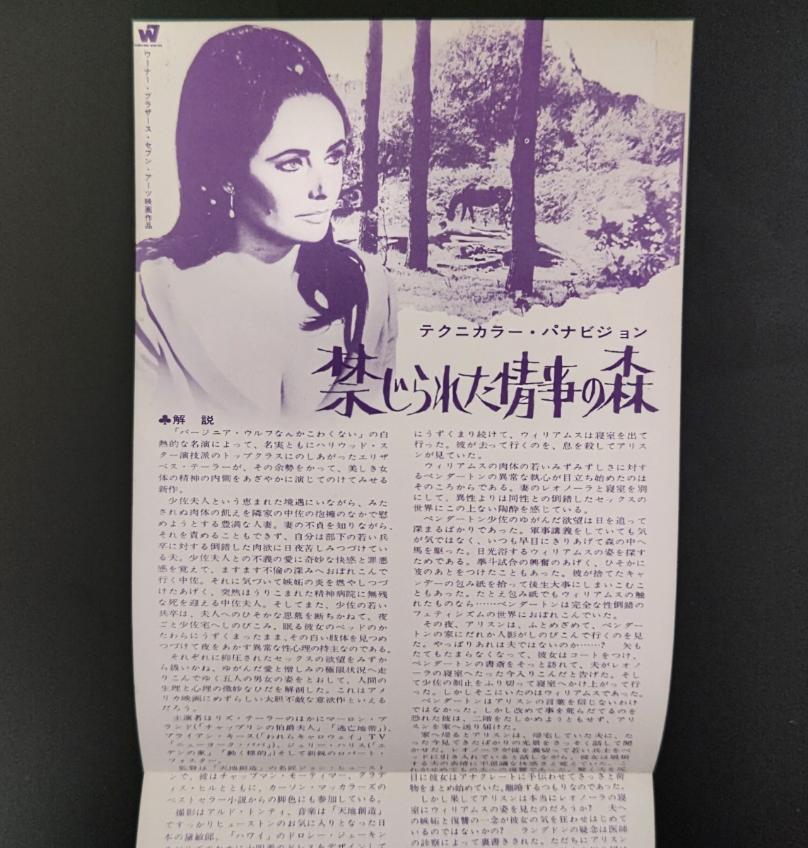 代購代標第一品牌－樂淘letao－希少映画チラシ『禁じられた情事の森』1967年初版変形2つ折 丸の内松竹