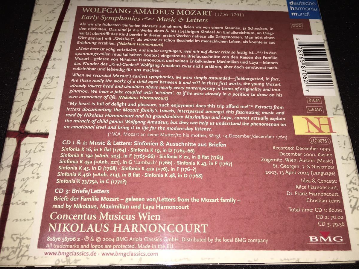 Yahoo!オークション - 3CD アーノンクール モーツァルト 初期交響曲集 ...