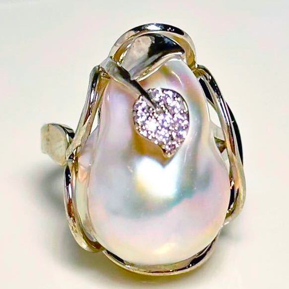 代購代標第一品牌－樂淘letao－虹色！綺麗！南洋真珠指輪18mm 天然パールリングk18仕上げ フリーサイズ