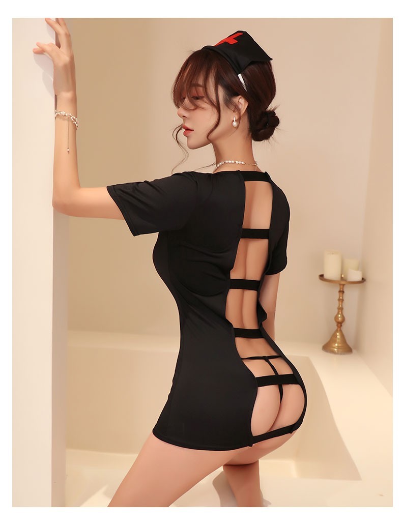 代購代標第一品牌－樂淘letao－超sexy レディース セクシー コスプレ ナース服 ミニスカート ブラック sexy