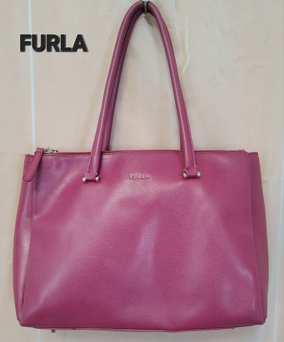 ヤフオク 【furla】フルラ トートバッグ マゼンタ レザー