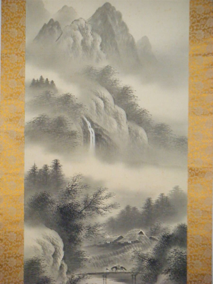 Yahoo!オークション - 掛軸 水墨山水 逸品 共箱入 J94