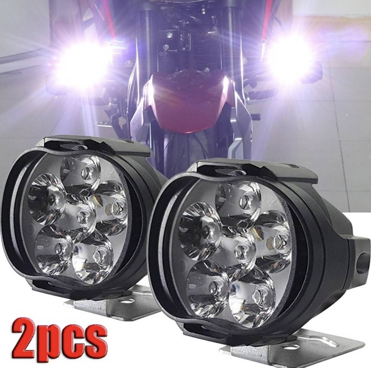 Yahoo!オークション - LED補助ライト フォグライト 6LED バイク スクー...