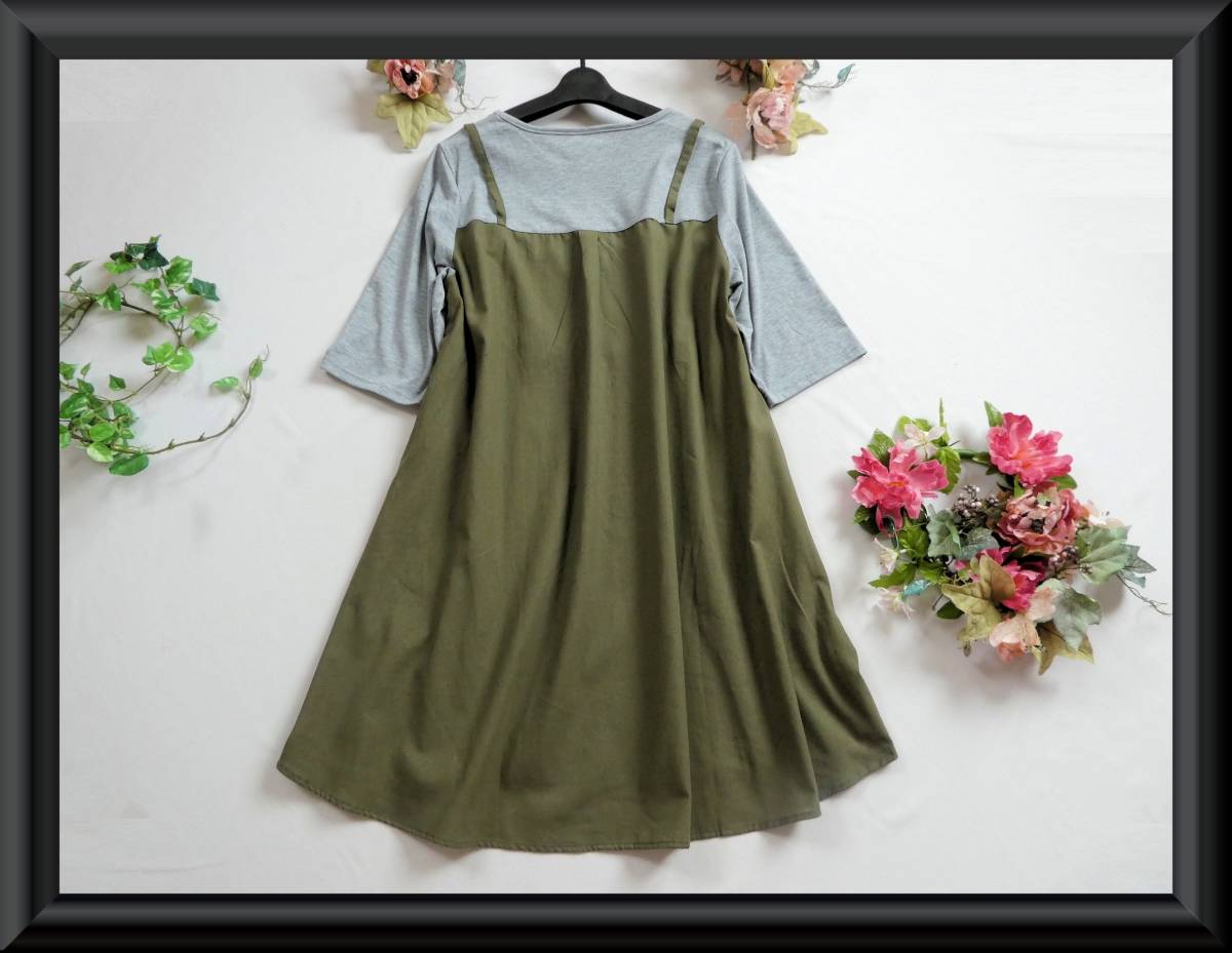 Yahoo!オークション - 訳あり・L～LL/3L【新品】重ね着風 COTTON ...