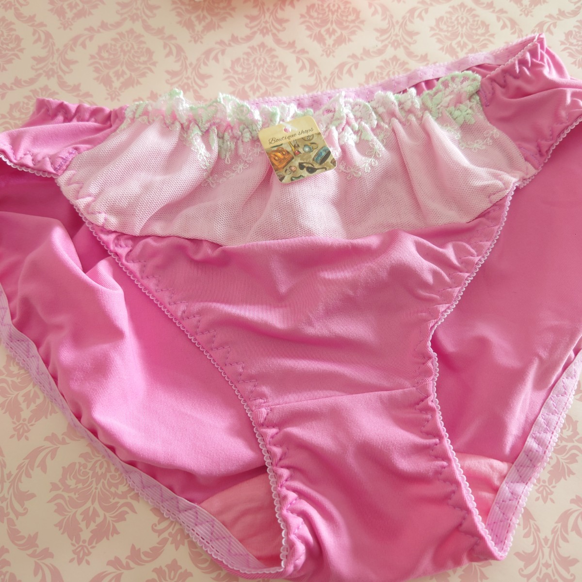 代購代標第一品牌-樂淘letao-新品未使用 Huqw568 No K 16 Mサイズ ピンク サテン フェミニン 華やか ショーツ パンツ パンティ