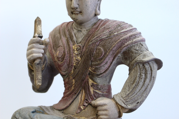 Yahoo!オークション - e254 技工名品 国宝 東寺 帝釈天半跏像 楠材 木...