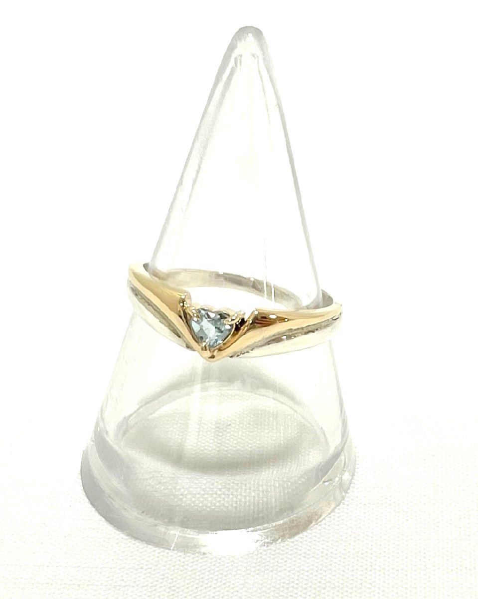 Yahoo!オークション - 良品 4℃ ヨンドシー 1P 色石 付き K10 & SILVE...