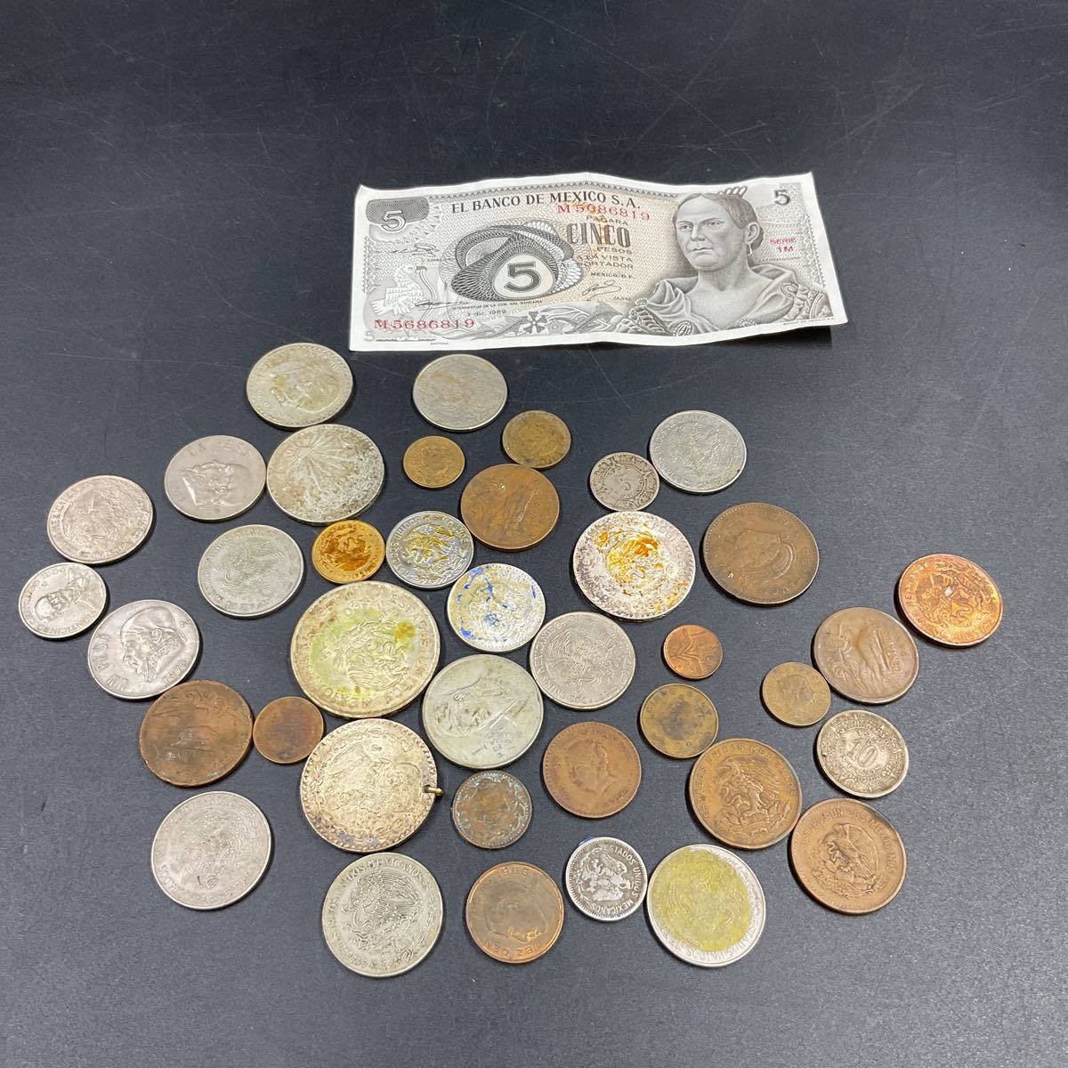 Yahoo!オークション - P14レ/メキシコ 硬貨 銀貨 紙幣 まとめて