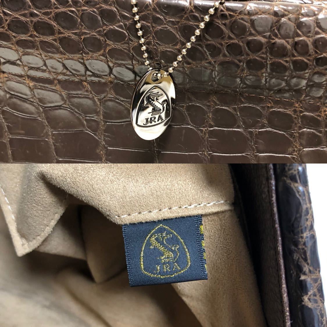 代購代標第一品牌－樂淘letao－JRA jra クロコダイル ワニ革 crocodile エキゾチックレザー ビジネスバック トートバッグ 2way ブラウン 茶 A4可 1スタ