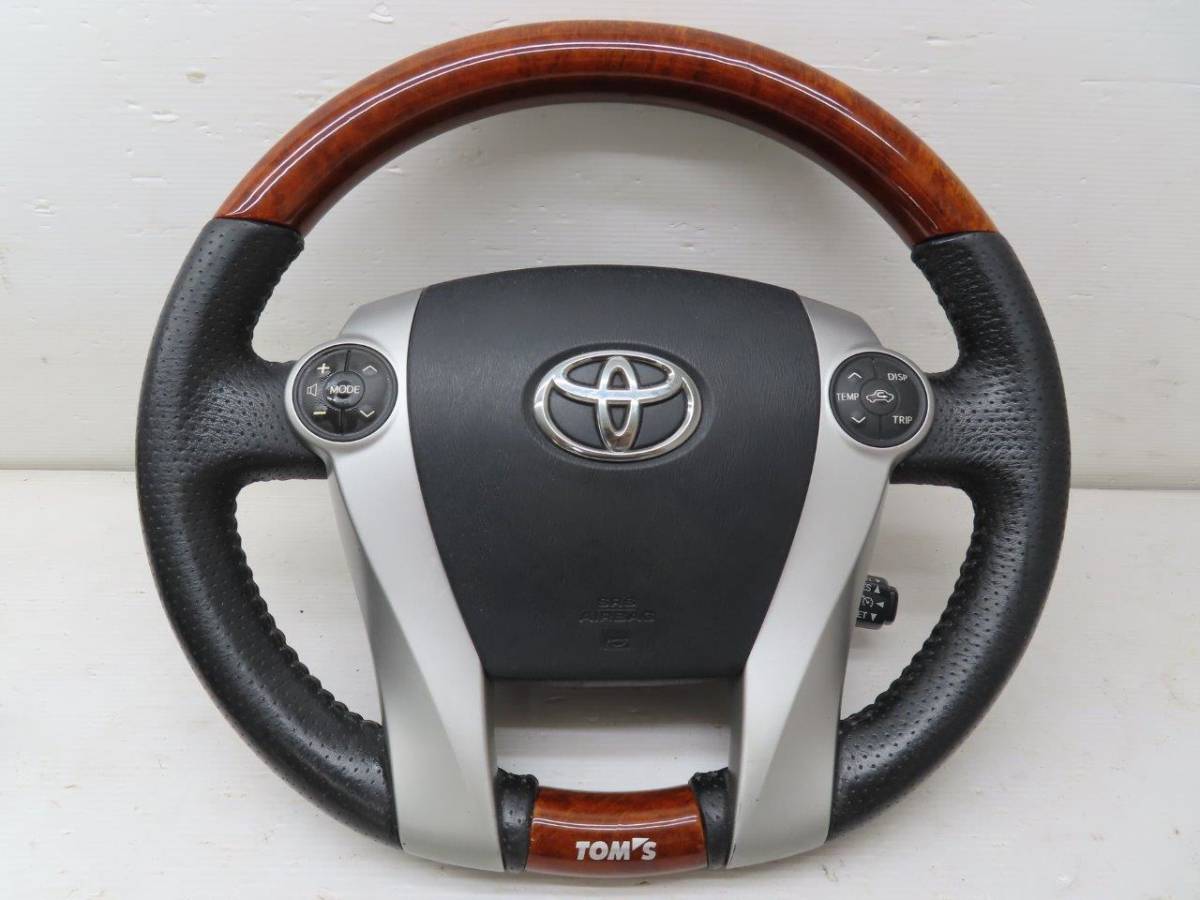 H A2101 H25年 DAA-ZVW30 プリウス TOM`s トムス ウッドコンビハンドル/ステアリング インフレーター欠品(ステアリング、ハンドル本体)｜売買されたオークション情報 ...