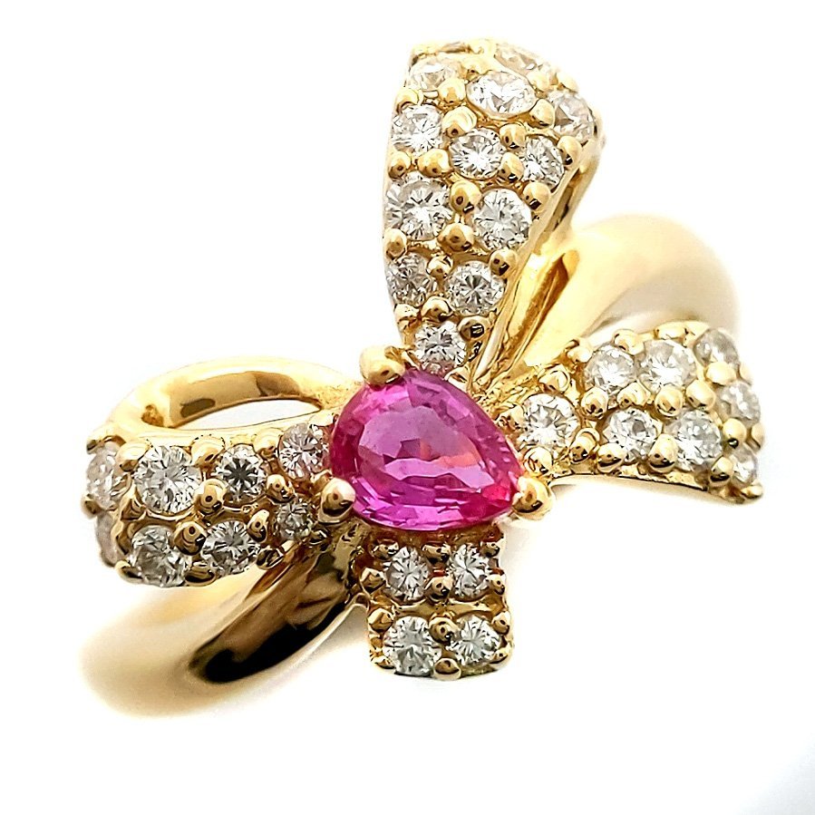 Yahoo!オークション - 1円 リボンモチーフ 34P・ルビー・ダイヤモンド...