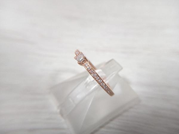 Yahoo!オークション - 【可愛いPGリング】K18PG/ D0.20 メレD付き ピン...