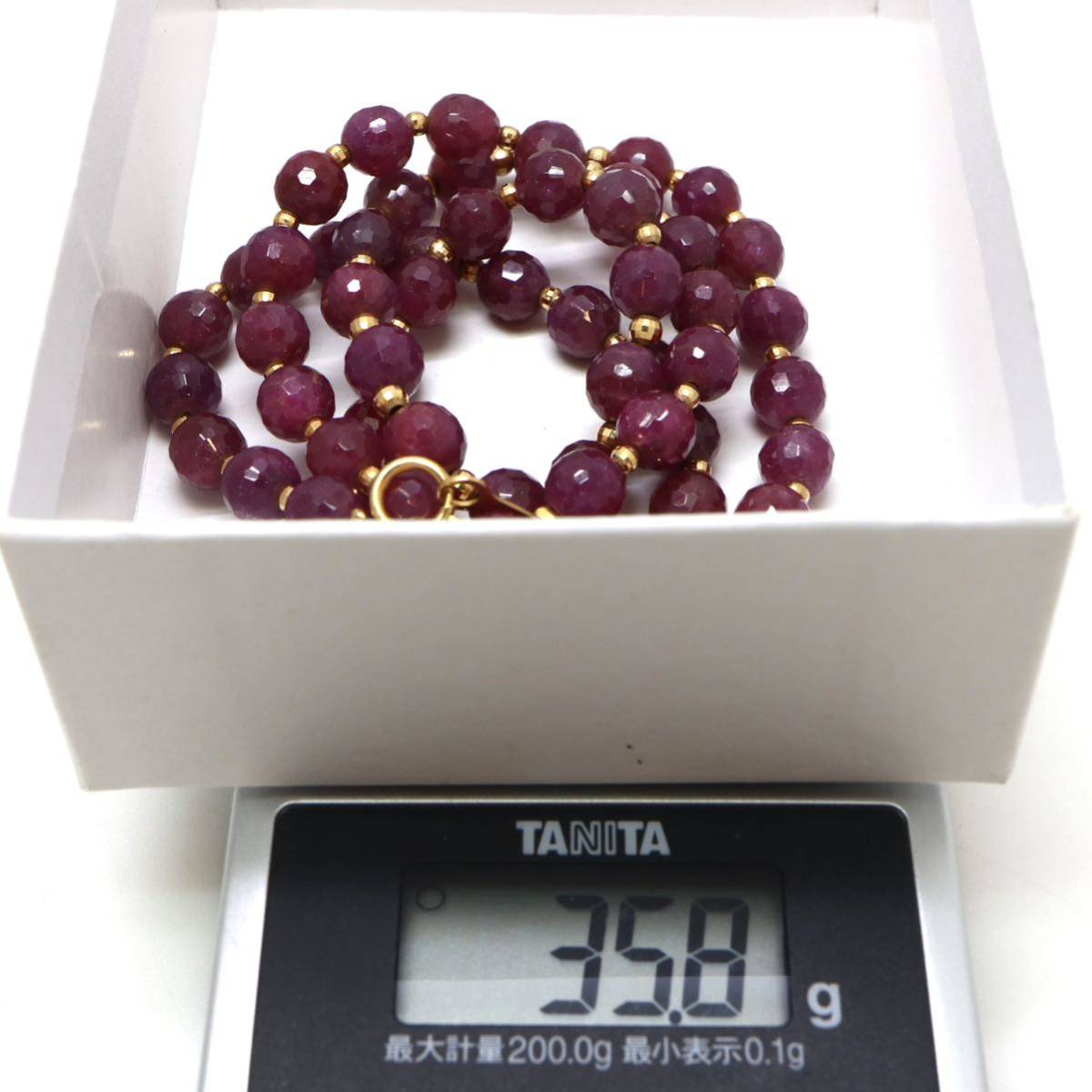 Yahoo!オークション - K18 天然ルビーネックレス A 35.8g 53.5cm ruby...