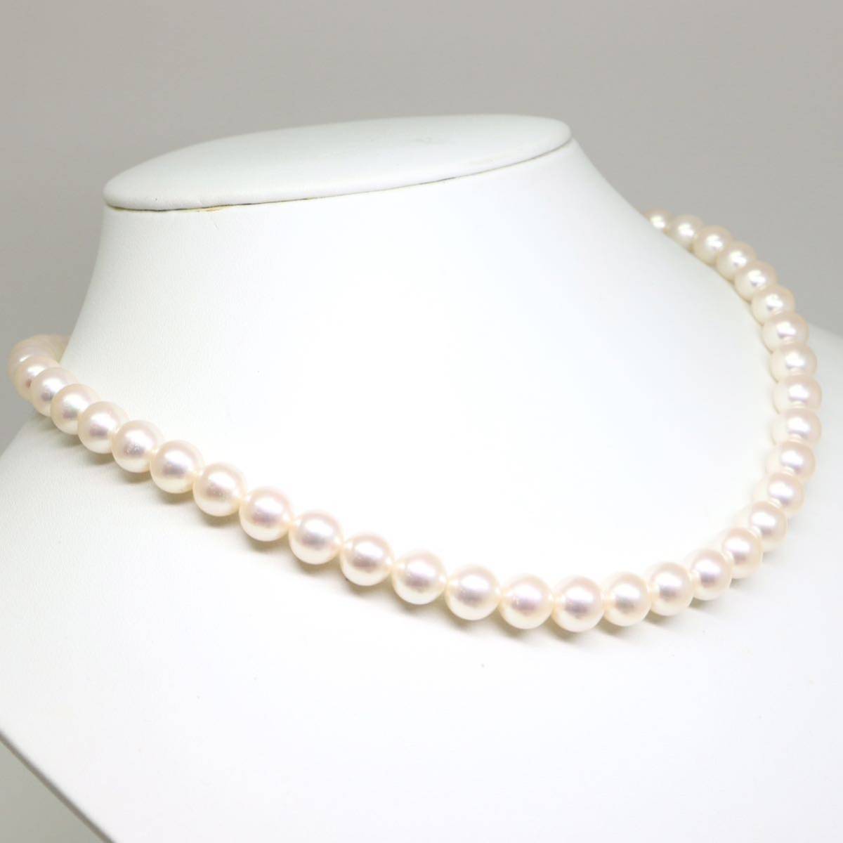 高品質 TASAKI 田崎真珠 箱付き K18WG 天然ダイヤモンド/アコヤ本真珠ネックレス S 43.6g 43.0cm パール pearl necklace ED5/EH0(ネックレス ...