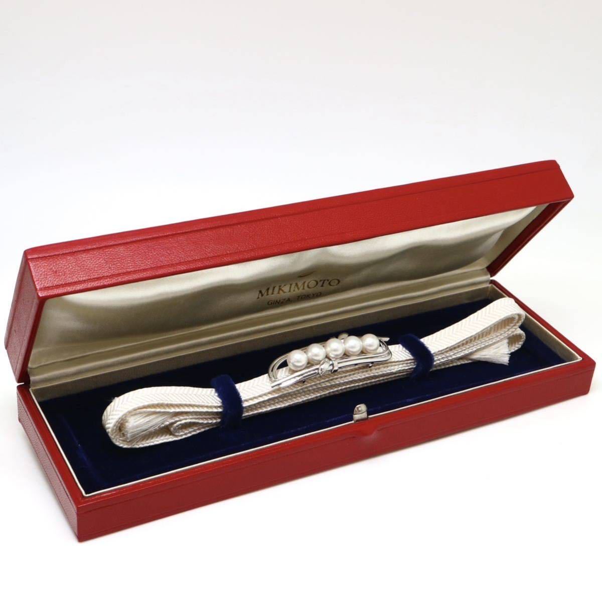 代購代標第一品牌－樂淘letao－MIKIMOTO(ミキモト)箱付き K14WG アコヤ本真珠帯留め S 25.4g 8.0mm珠 パール pearl 和装小物 EA6/EA6