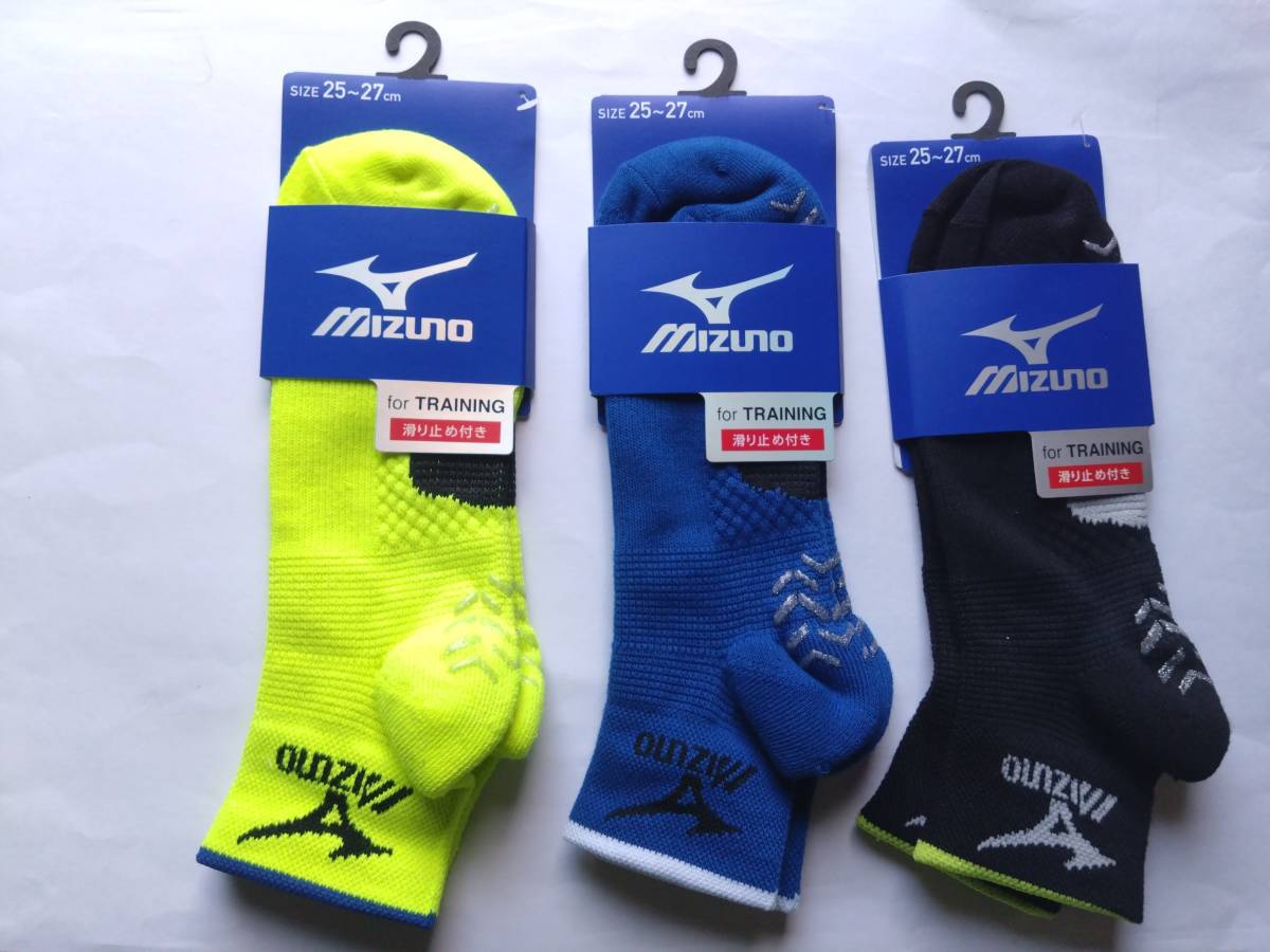 Yahoo!オークション - MIZUNO ミズノ ソックス 靴下 3足 サイズ25～27c...