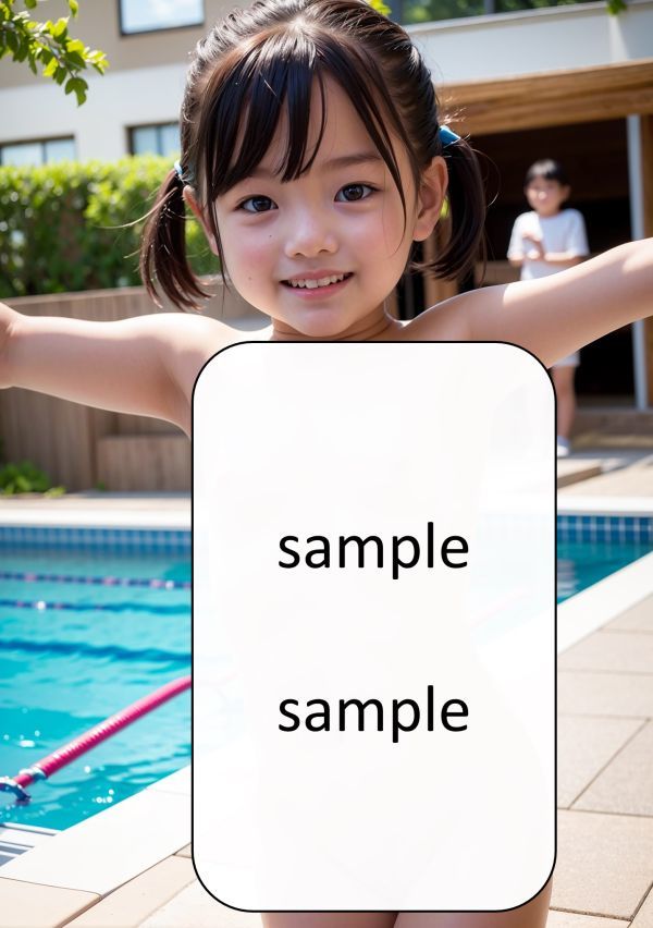 Yahoo オークション B2 サイズ 【 プール開放 】等身大 風 大判 イラ