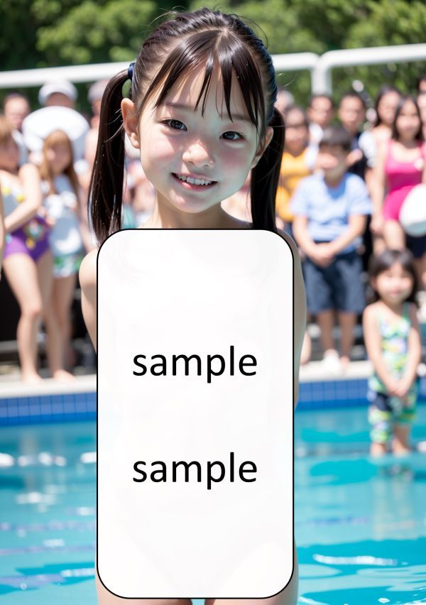 Yahoo オークション B2 サイズ 【 プール開放 】等身大 風 大判 イラ