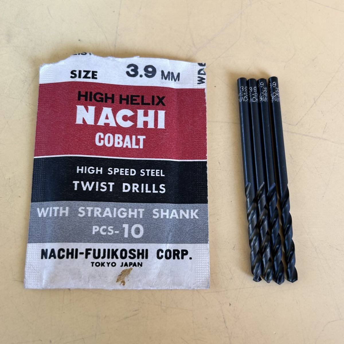 代購代標第一品牌－樂淘letao－100円〜★未使用★ NACHI ナチドリル コバルト 3.9mm 4本 HIGH HELIX ハイスピードスティール ツイスト ドリル ストレートシャンク