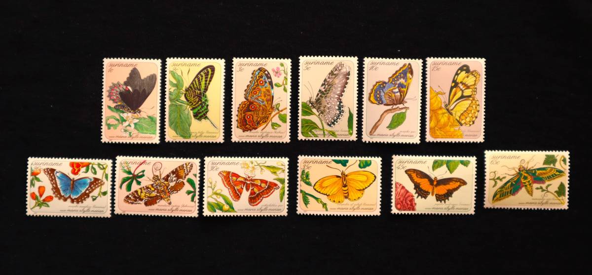 Yahoo!オークション - A91 スリナム 1983 蝶 蛾 昆虫 12種 単片切手12...