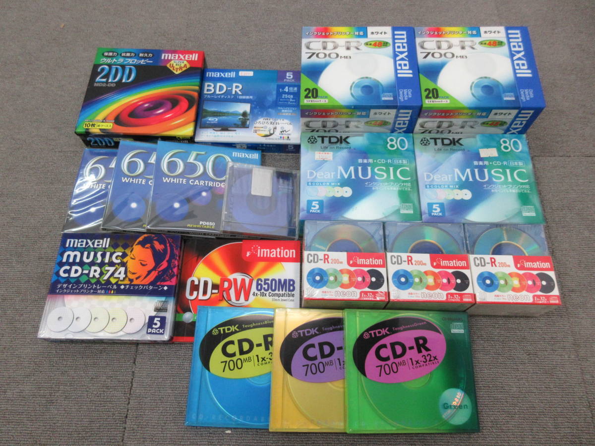 M 9 4 26 電気店在庫品 Cd R Cd Rw 89枚 マクセル Tdk Imation データ用 録音用 他 Bd R フロッピー
