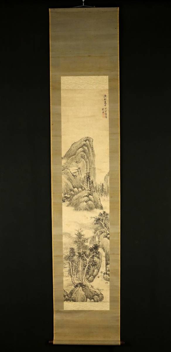 2732 真作 魚住荊石 渓山髙士 肉筆 新潟の人 谷文晁師事 掛軸(山水、風月)｜売買されたオークション情報、yahooの商品情報をアーカイブ公開 - オークファン（aucfan.com）