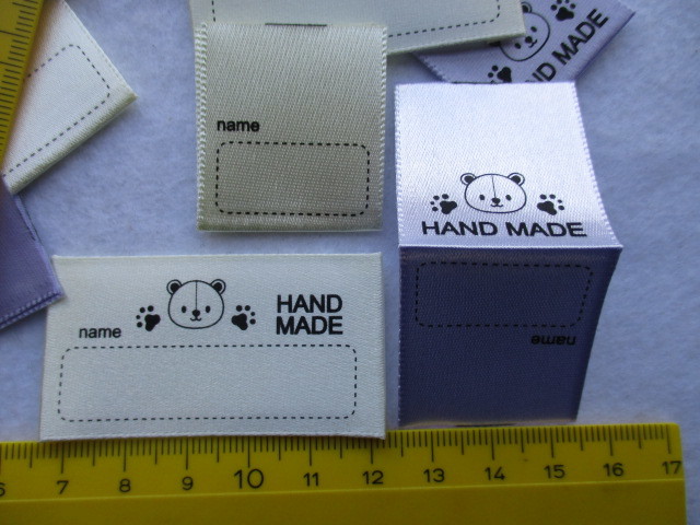 Yahoo!オークション - R06 サテンprintタグ50個セット ネームタグ・め...