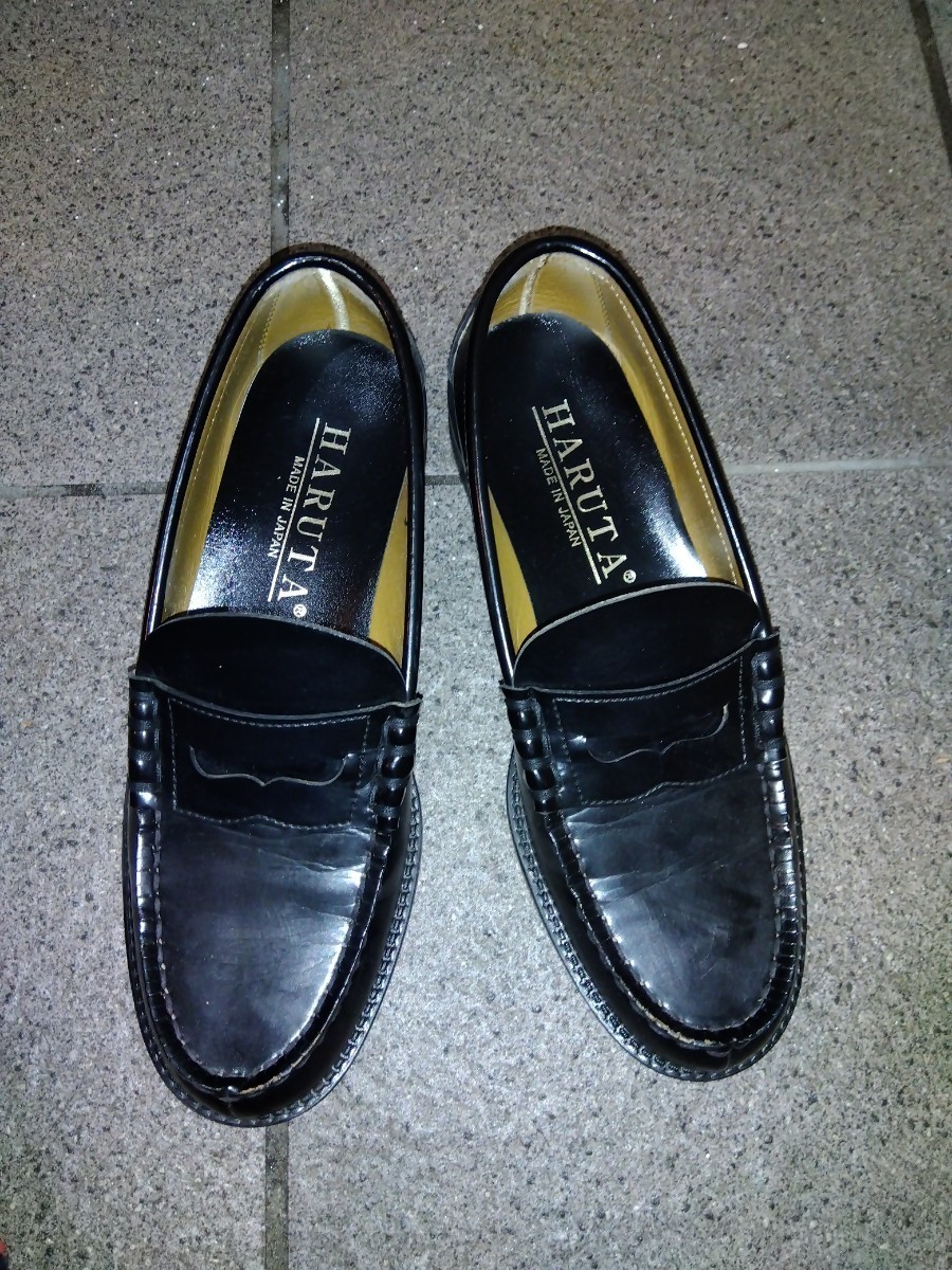 Yahoo!オークション - HARUTA ハルタ 25EEE ブラック ローファー 人口...