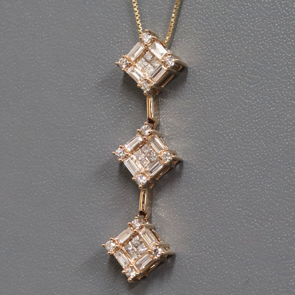 Yahoo!オークション - K18PGダイヤモンドペンダント D1.00 6.5g