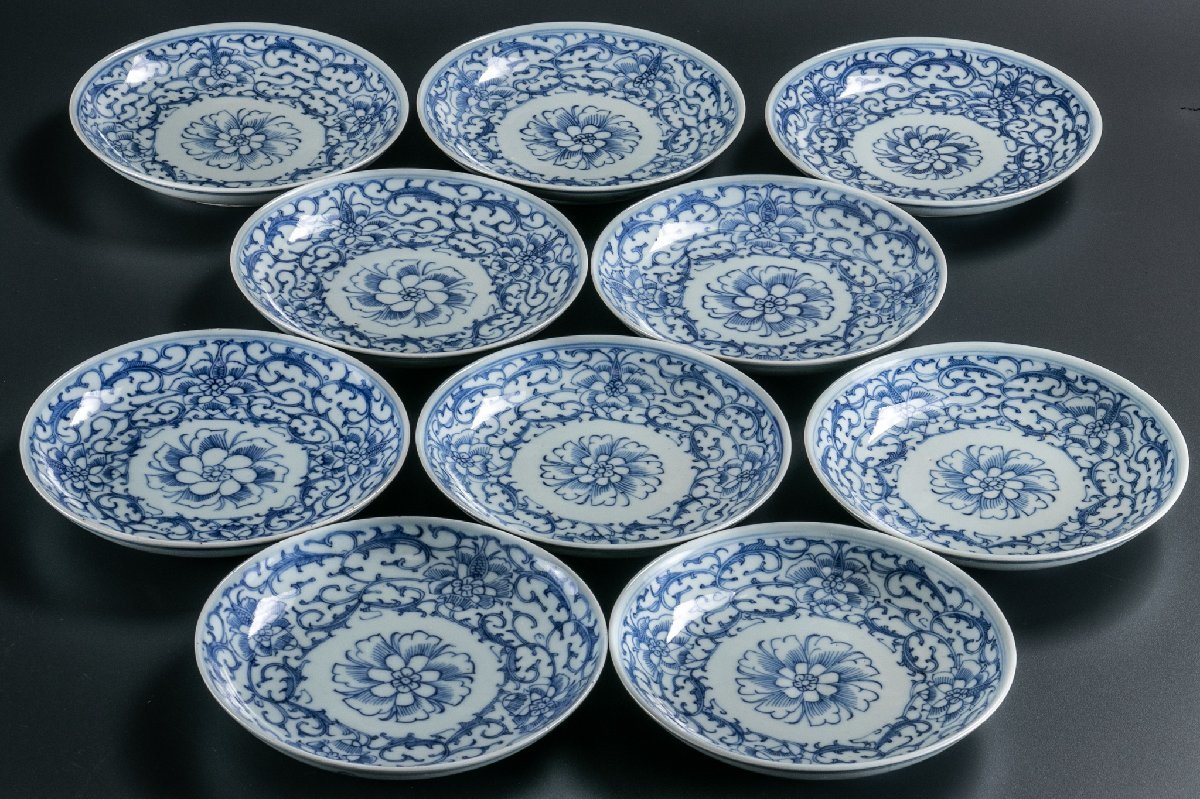 うつわ 新渡 染付線描き花卉文中皿 10客セット 径16.5cm D63 中国美術 骨董 古玩 唐物 陶磁器(染付)｜売買されたオークション情報、yahooの商品情報をアーカイブ公開 ...