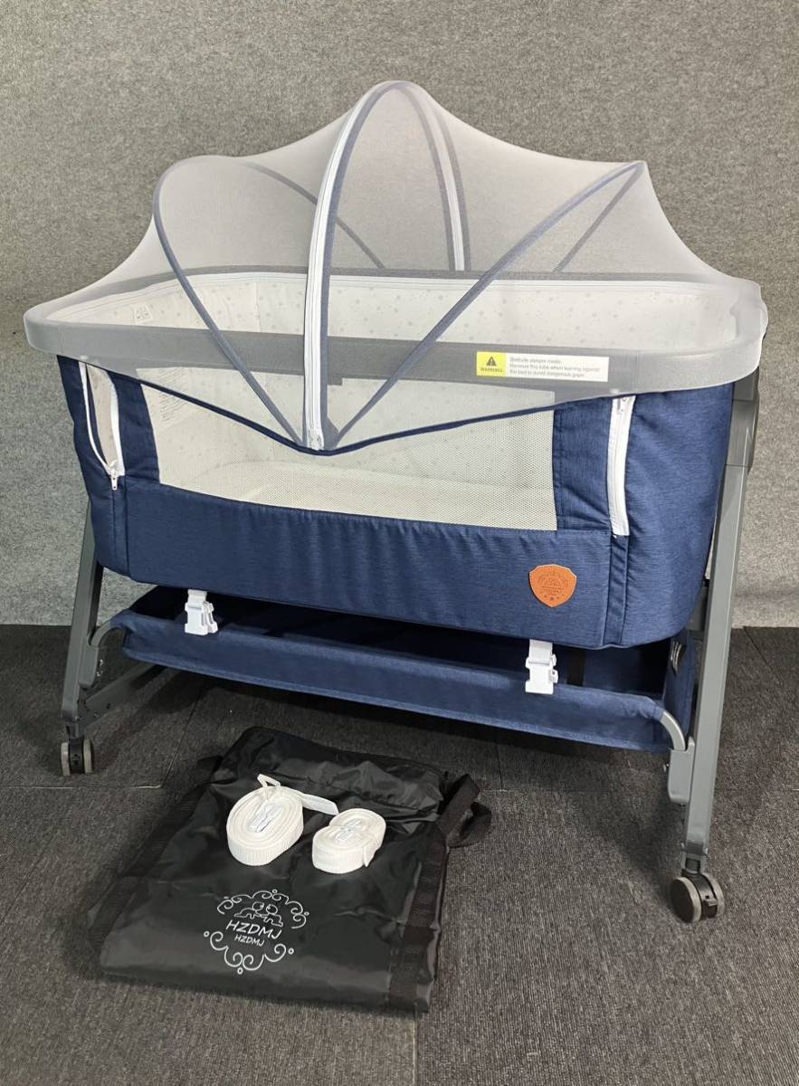 Yahoo!オークション - HZDMJ ベビーベッド ネイビー《直接引取歓迎》