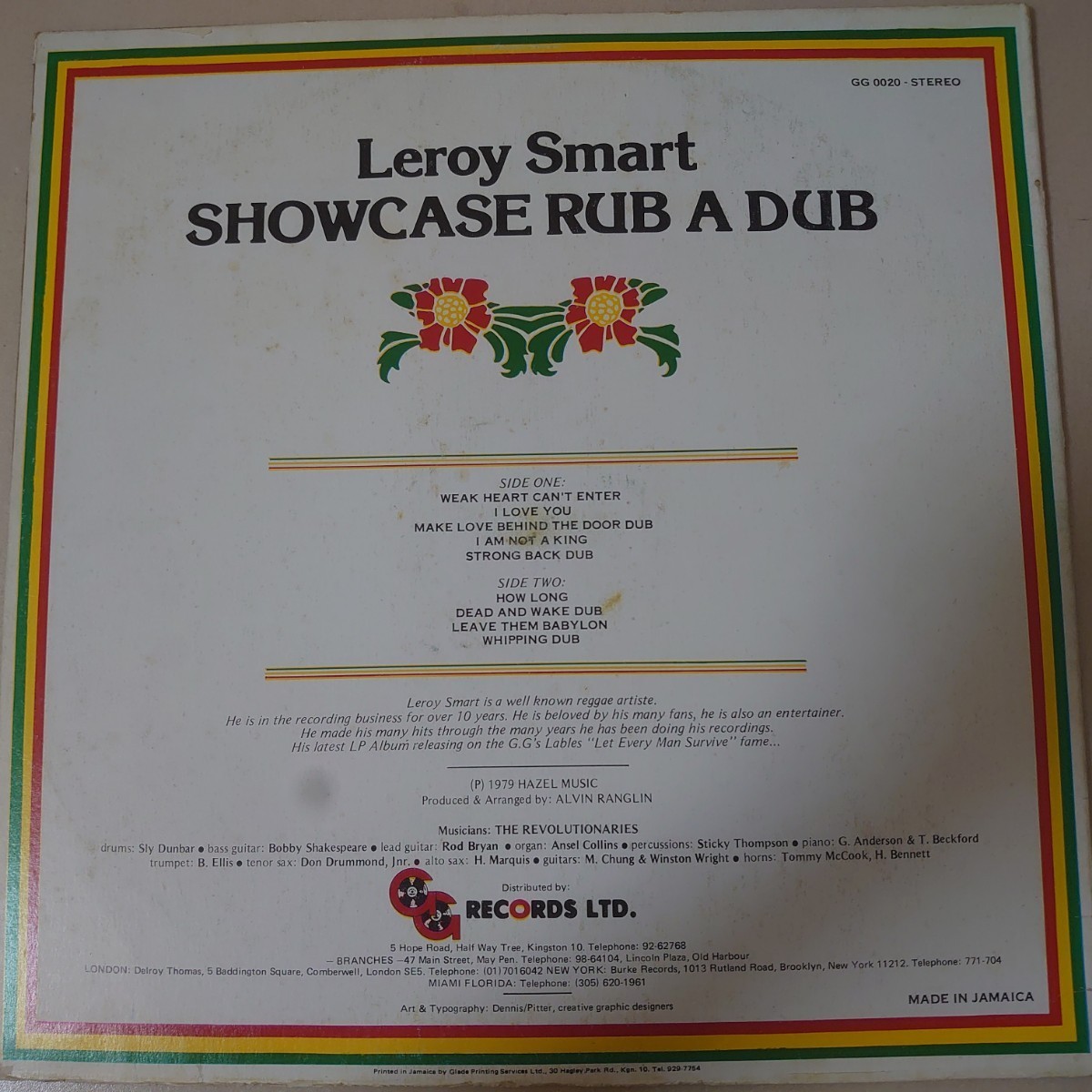 LP Leroy Smart/SHOWCASE RUB A DUB GG RECORDS/GG0020/Made in Jamaica(レゲエ)｜売買されたオークション情報、yahooの商品 ...