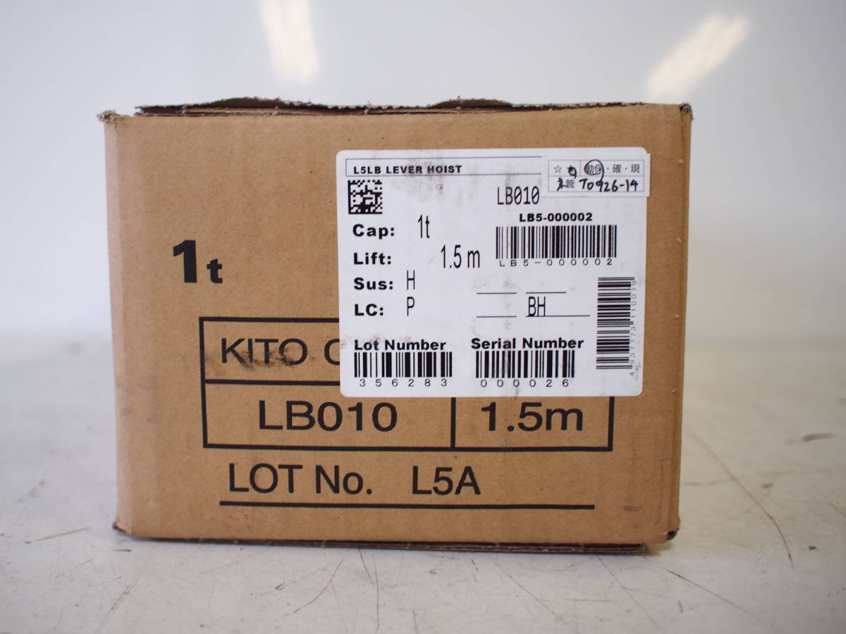 Yahoo!オークション - 【T0926-14】 新品 未使用 KITO キトー LB010 ...