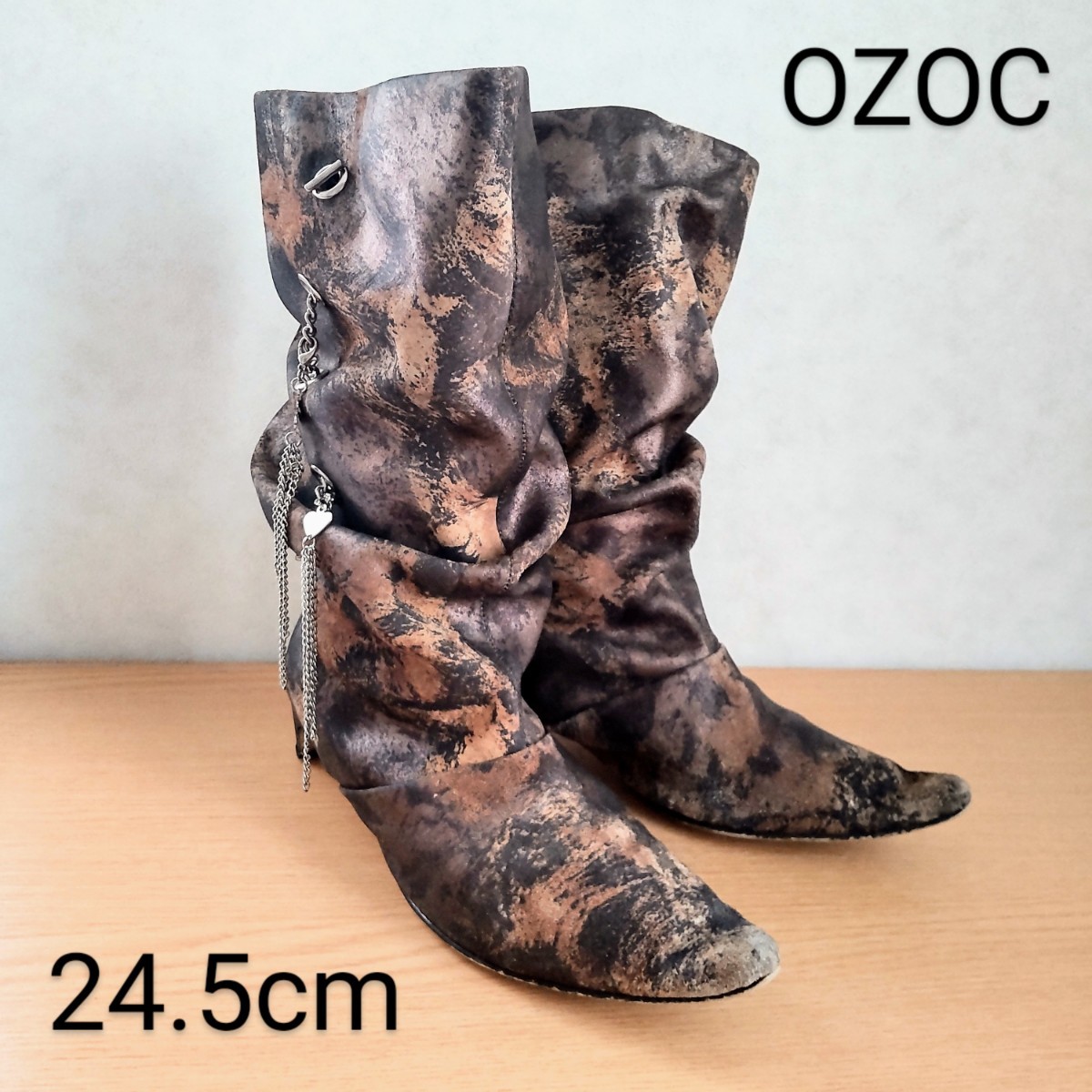 Yahoo!オークション - OZOC/オゾック/サイドチェーンミドルブーツ/24.5...