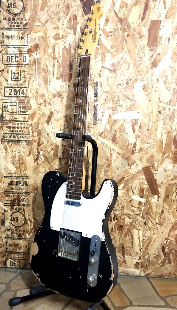 Yahoo!オークション - VINTAGE V62 ICON エレキギター DISTRESSED BLAC...