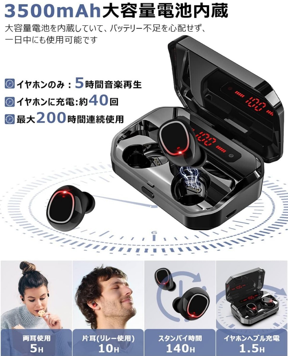 Bluetooth イヤホン 完全ワイヤレスイヤホン 充電ケース付き A8 Bluetooth イヤホン 完全ワイヤレスイヤホン 充電ケース付き A8