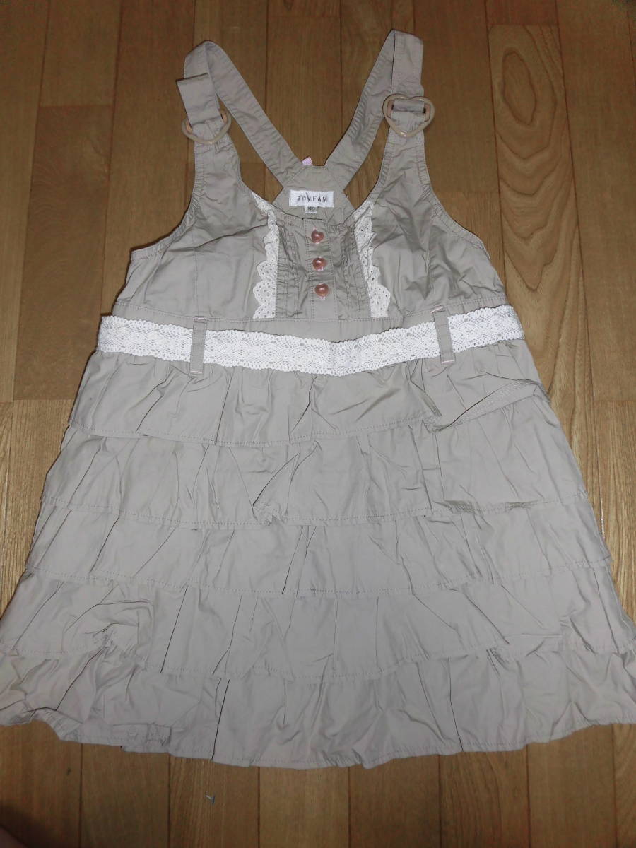 Yahoo!オークション - 140 any FAM組曲 レース付 段フリルワンピー...