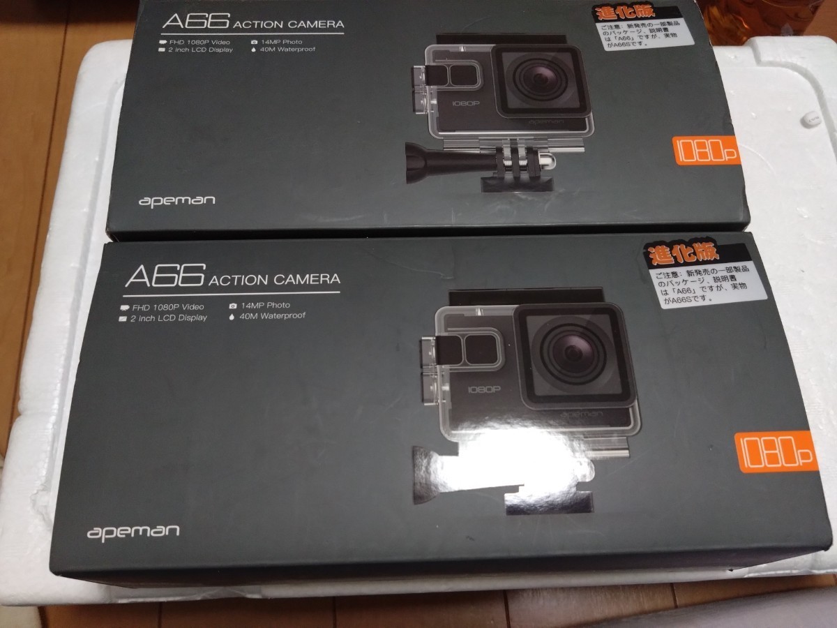 Yahoo!オークション - 1円売切 アクションカメラ apeman a66 2台セッ...