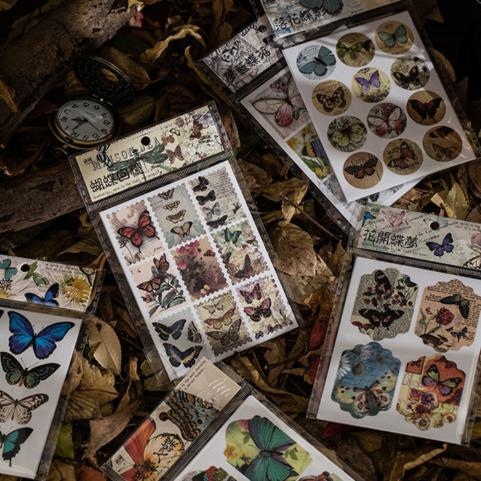 6シートセット シール 蝶 虫 バタフライ アンティーク ビンテージ ステッカー デコステッカー コラージュ レトロ 0534-1(ステッカー)｜売買されたオークション情報、yahooの商品 ...