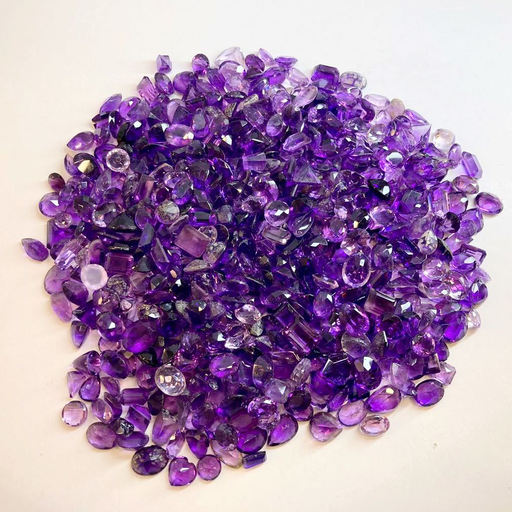 Yahoo!オークション - 大量 [天然アメジストおまとめ600ct]O ルース ...