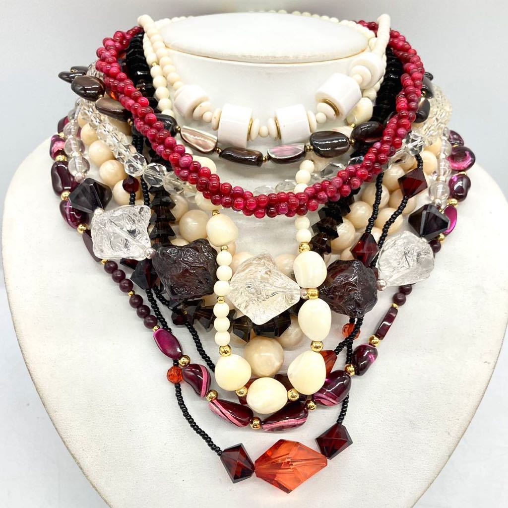 Yahoo!オークション - ネックレス10点おまとめ s 約295g 珊瑚 シェル ...