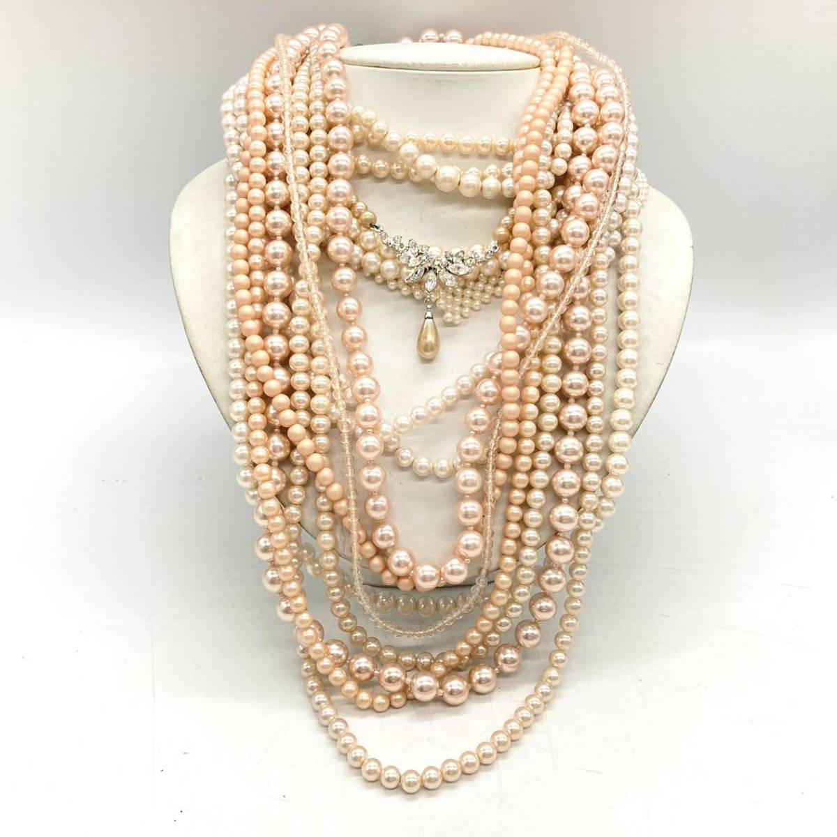 Yahoo!オークション - パールネックレス10点おまとめ s約495g パール ...