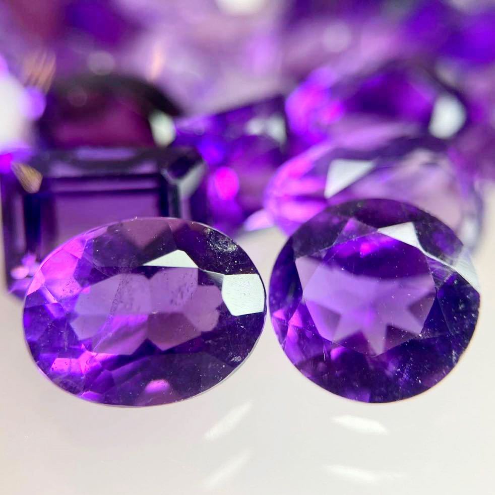 Yahoo!オークション - 大量 [天然アメジストおまとめ600ct]O ルース ...