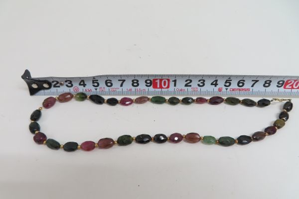 Yahoo!オークション - 3034/ss/09.19 k18 カラーストーン ネックレス ...
