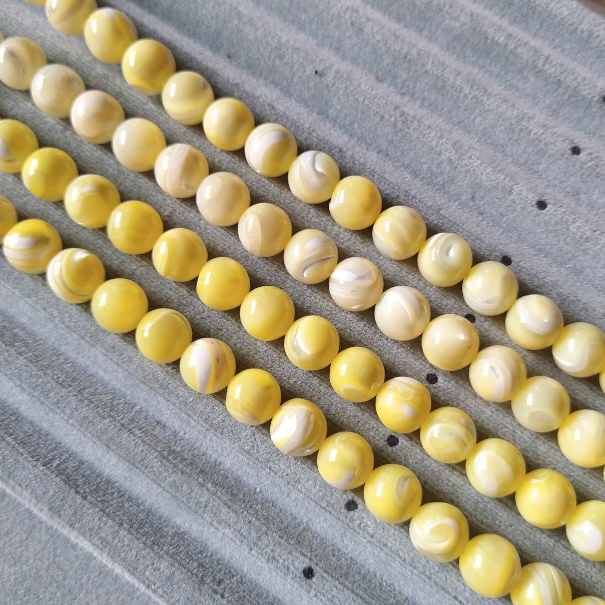 Yahoo!オークション - 40cm 8mm マザーオブパール イエロー B10