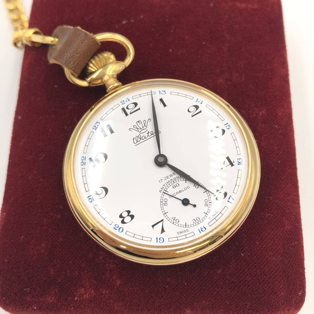 Yahoo!オークション - 9/15ID-G712 Watex 懐中時計/ゴールドカラー/時...